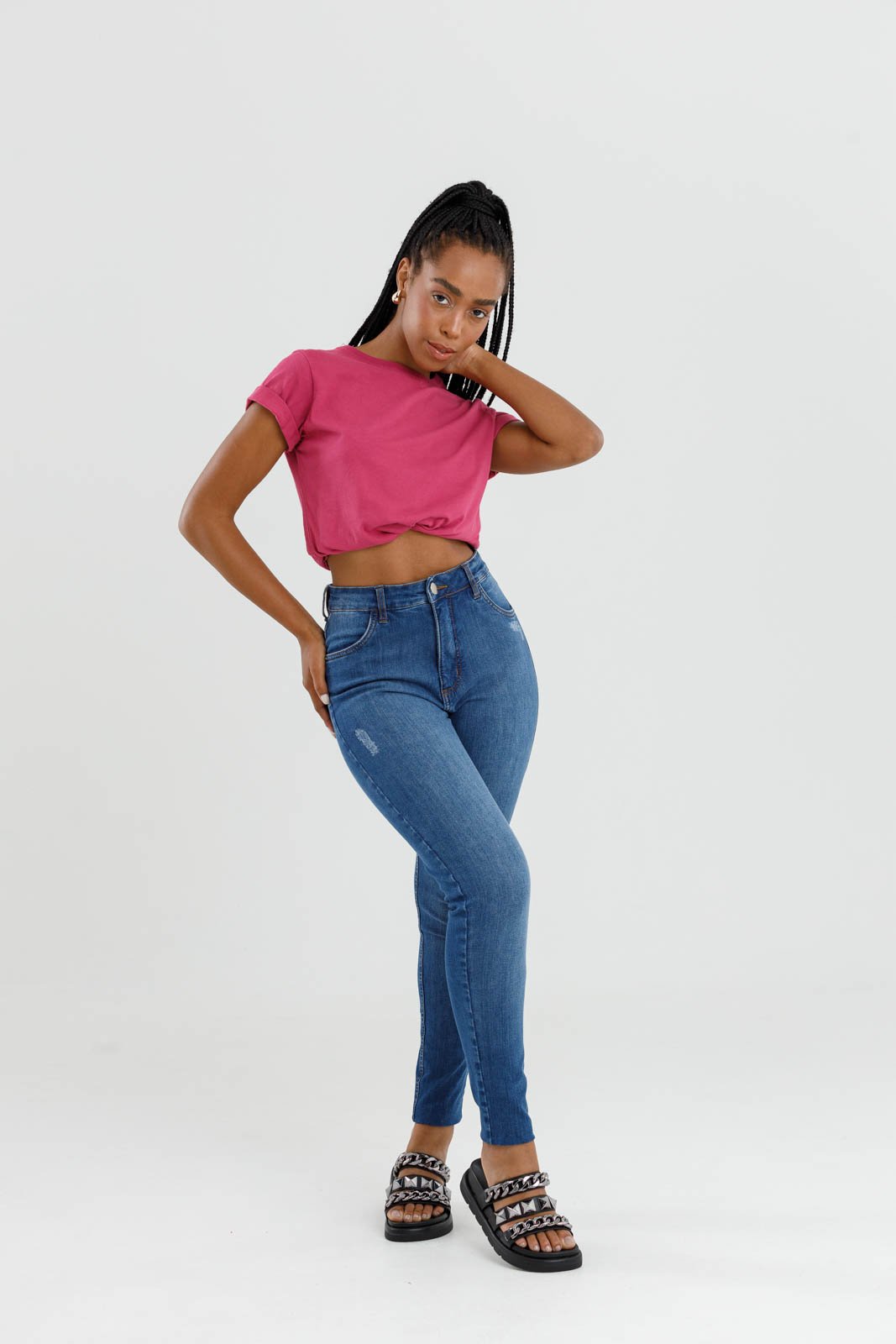 T-shirt Classic Reativo Rosa Magenta Lisa
