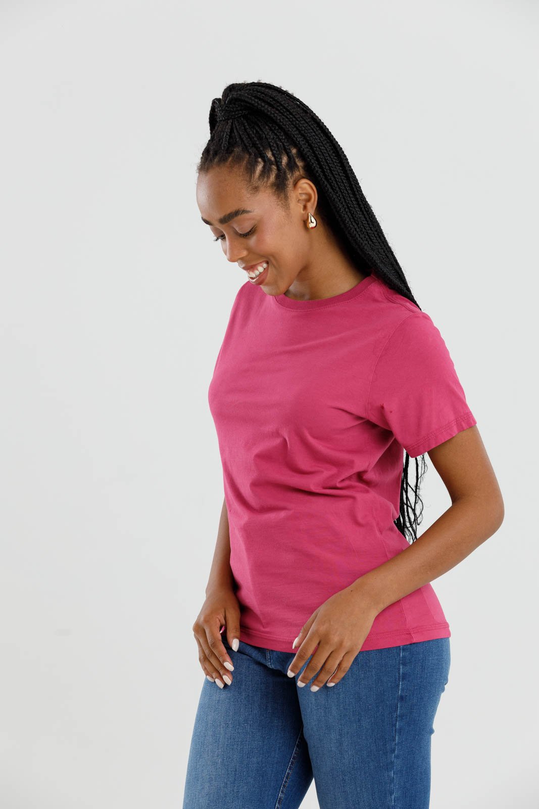 T-shirt Classic Reativo Rosa Magenta Lisa